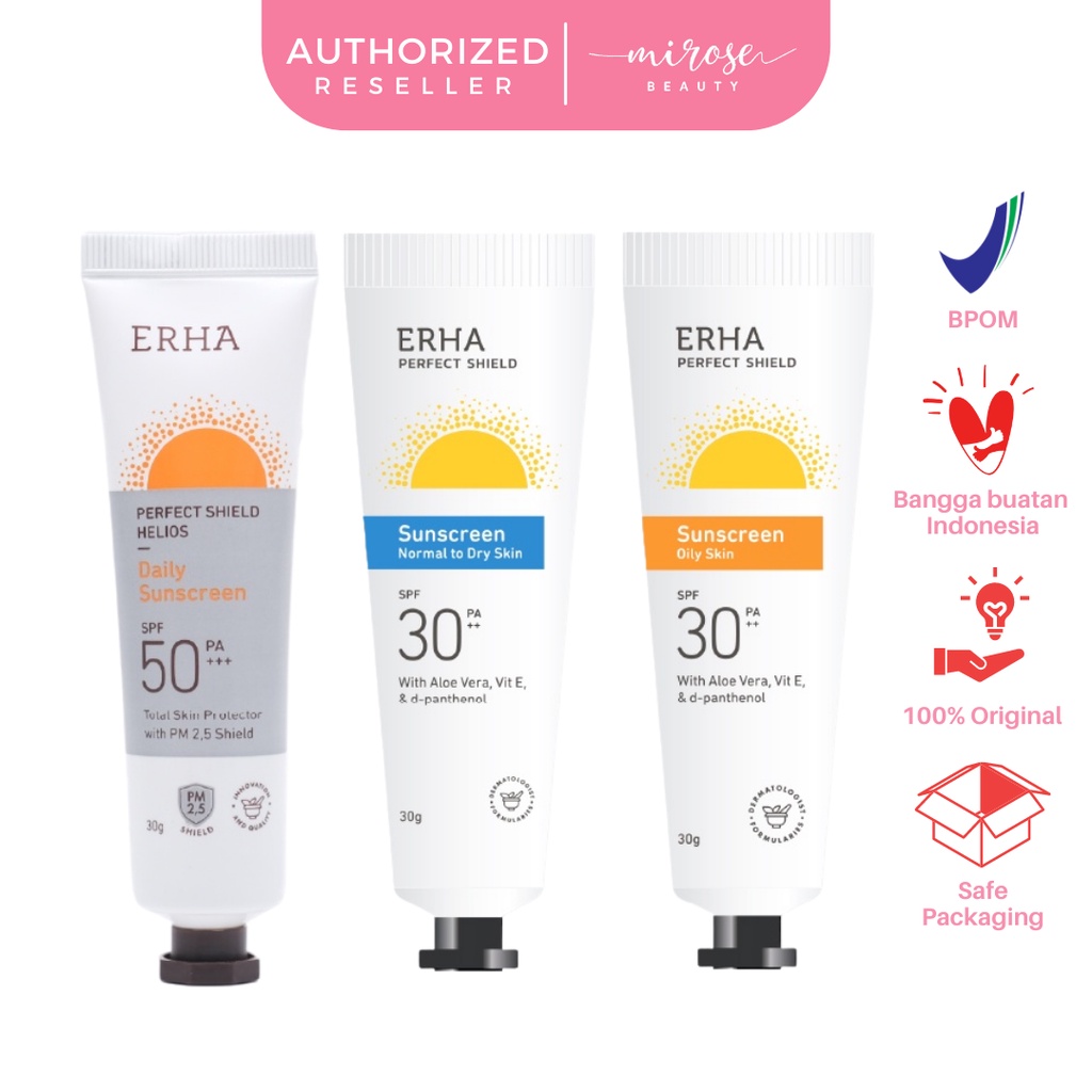Jual ERHA Perfect Shield Helios SPF50/PA+++ / Normal to Oily Skin / Normal to Dry Skin SPF30 ...