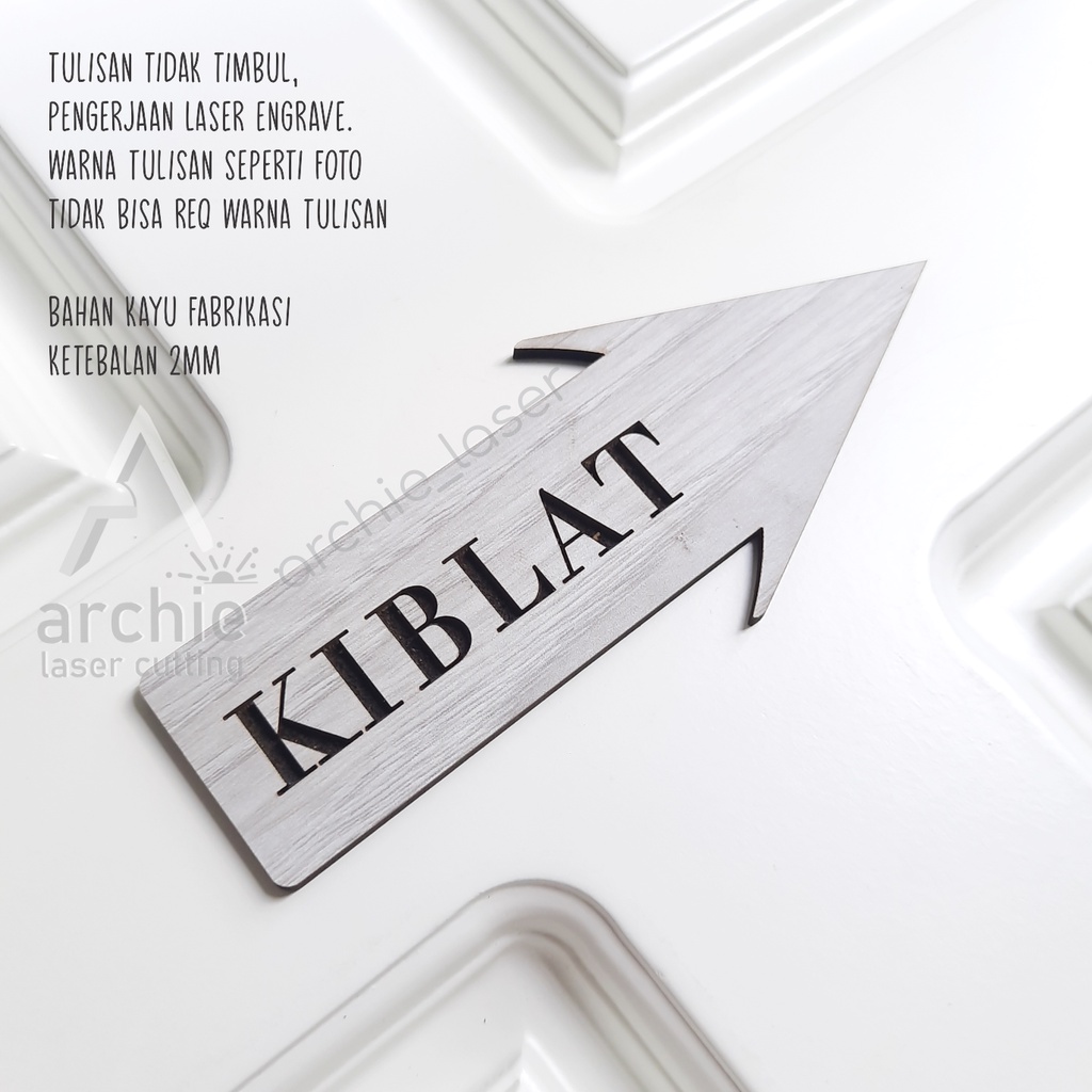 Jual Penunjuk Arah Kiblat Kayu / Sign Board Kiblat Signage | Shopee ...