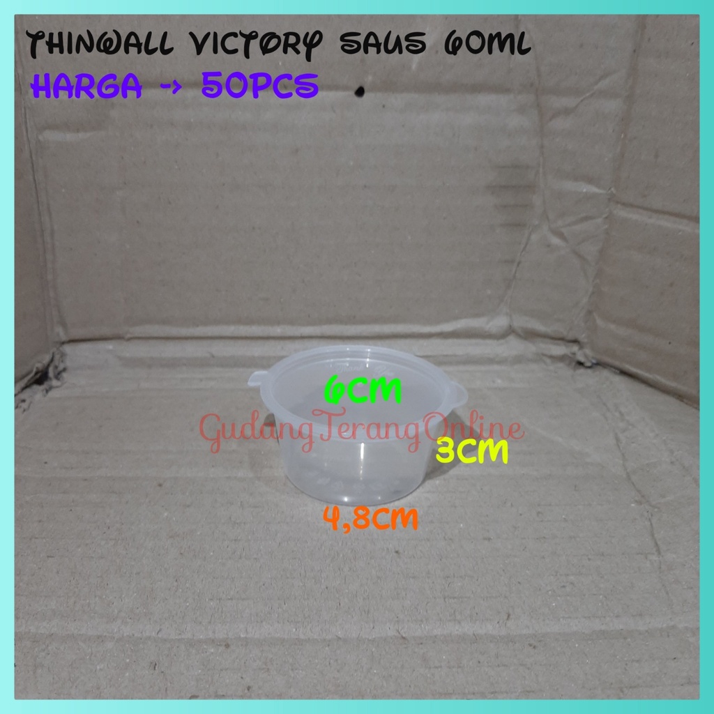 Jual Saus container plastik 60ml SUAPI VICTORY DM cup sambal saos bumbu ...