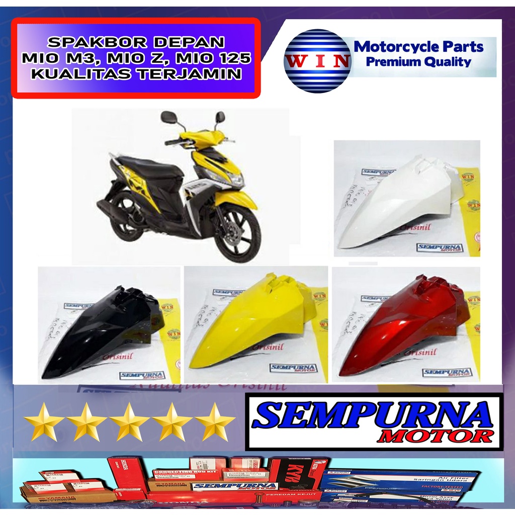 Jual Merek Win Kualitas Original Spakbor Slebor Depan Mio M3 Merah ...