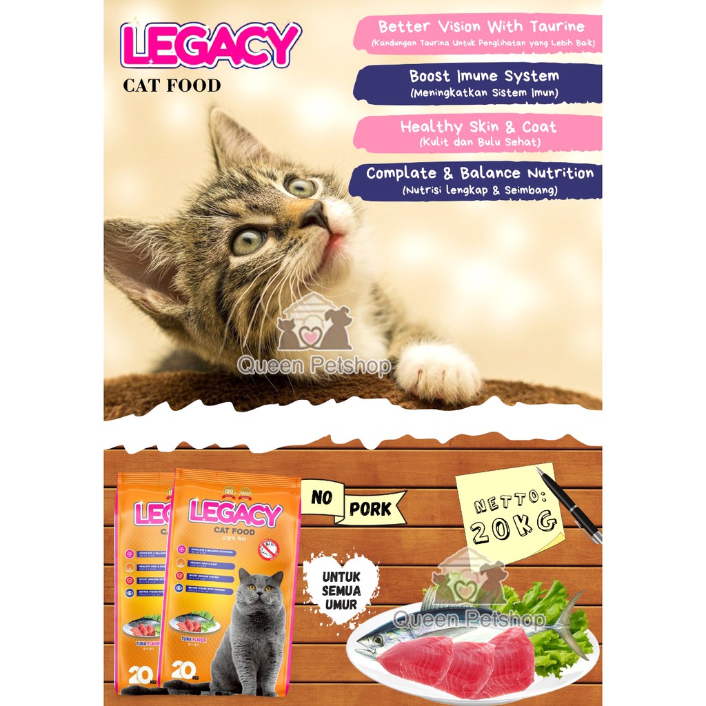 Jual LEGACY cat food 1kg - Makanan kucing LEGACY 1kg | Shopee Indonesia