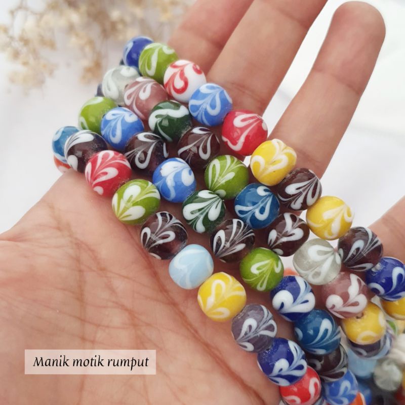 Jual manik kaca motif rumput | Shopee Indonesia