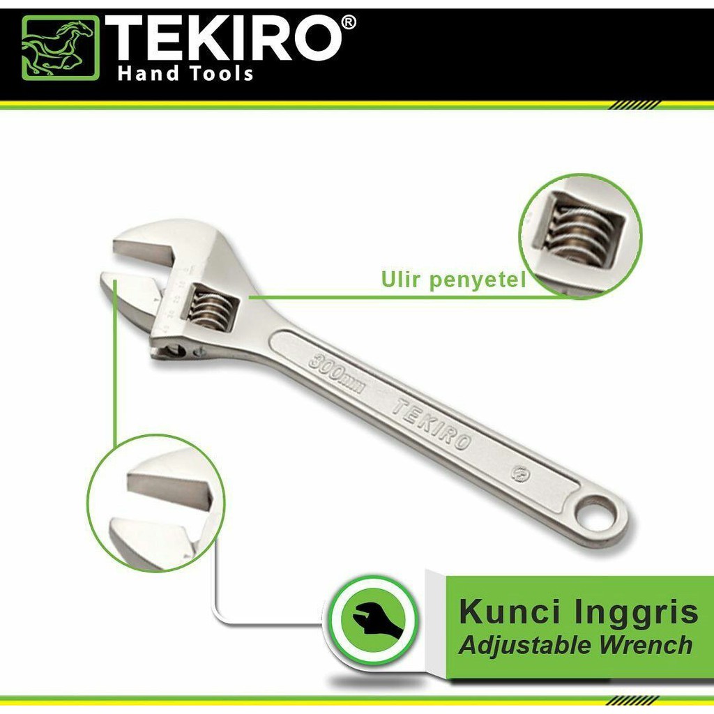 Jual Tekiro kunci inggris 10" / Adjustable wrench (chrome) | Shopee ...