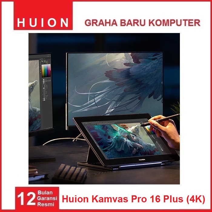 Jual Huion Kamvas Pro 16 Plus 4K Interactive Tablet Drawing Desain ...