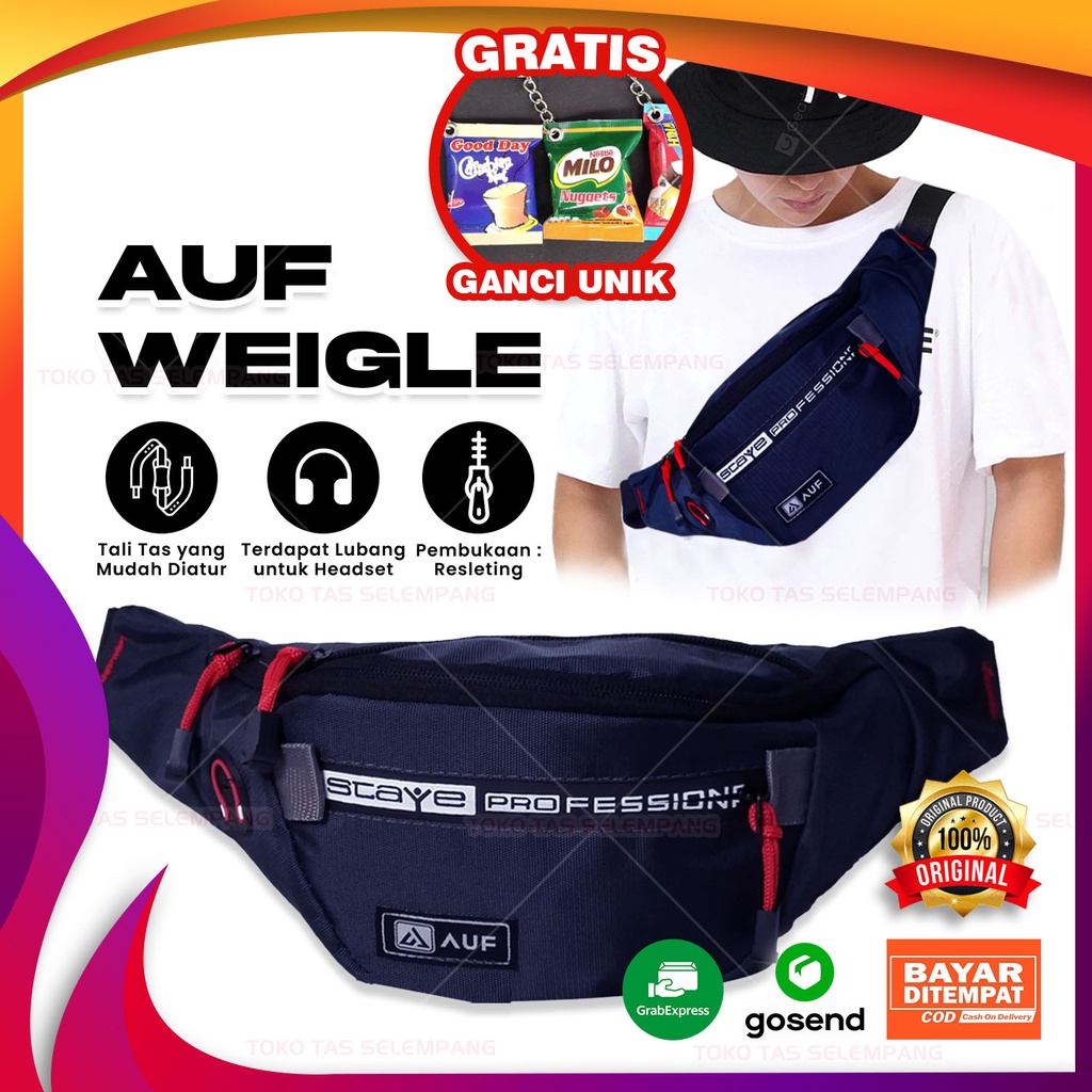Jual Tas Slempang Pria AUF WEIGLE Westbag Sling Bag Waistbag Cross Bag ...