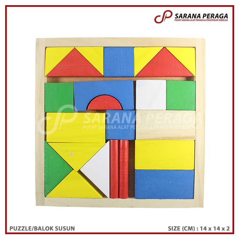 Jual SaranaPeraga - Puzzle Balok Susun Warna Sedang / Balok Kayu ...