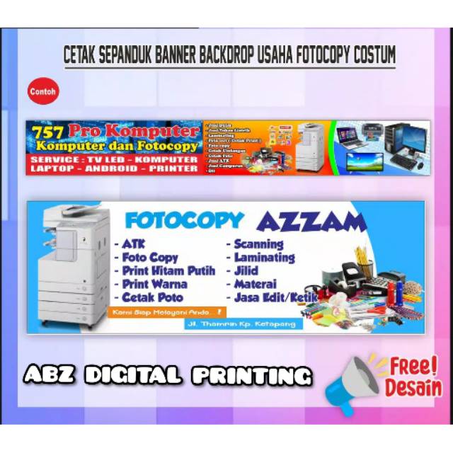 Jual CETAK SPANDUK BANNER BACKDROP USAHA FOTOCOPY CUSTOM | Shopee Indonesia
