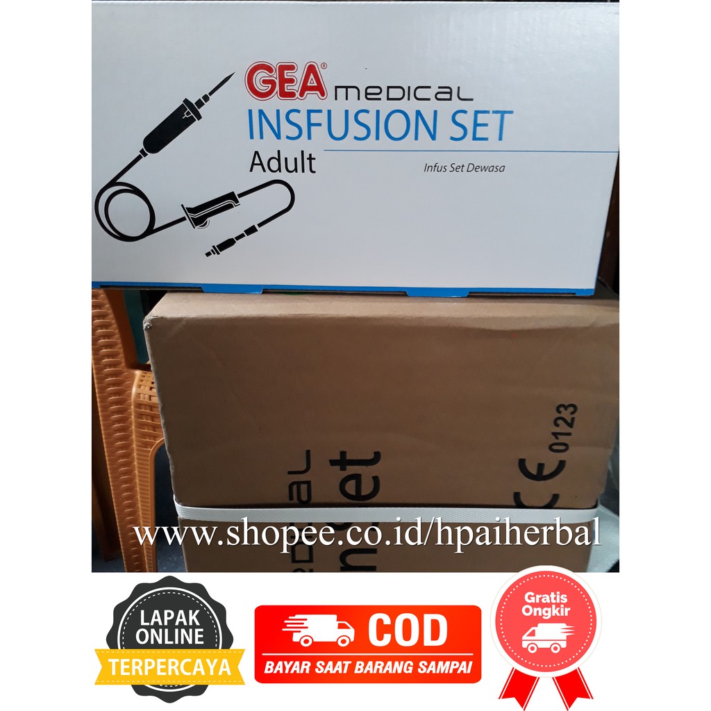 Jual INFUS SET GEA MEDICAL DEWASA 1 BOX ISI 50PCS / INFUS SET GEA ...