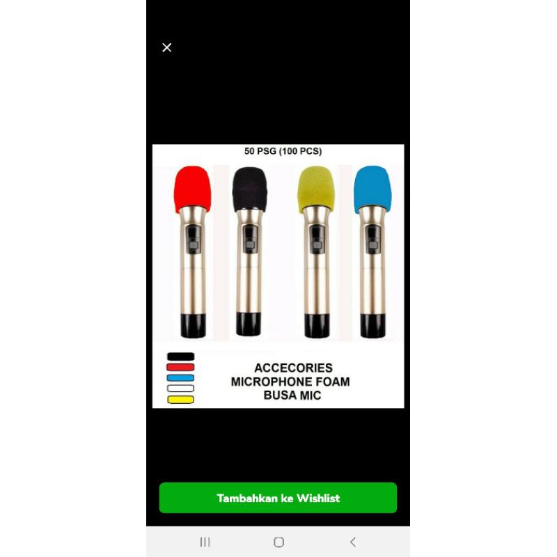 Jual Busa Mic Tipis 1 pack isi 100bh ada 3 warna Merah, kuning,hitem ...