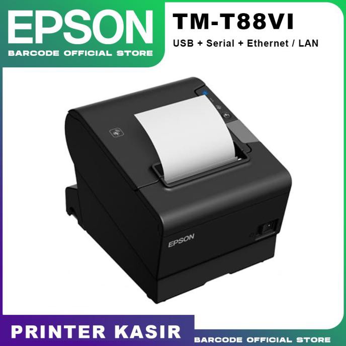 Jual Receipt and Kitchen Printer Epson TM-T88VI ( USB + SERIAL + LAN ) | Shopee Indonesia