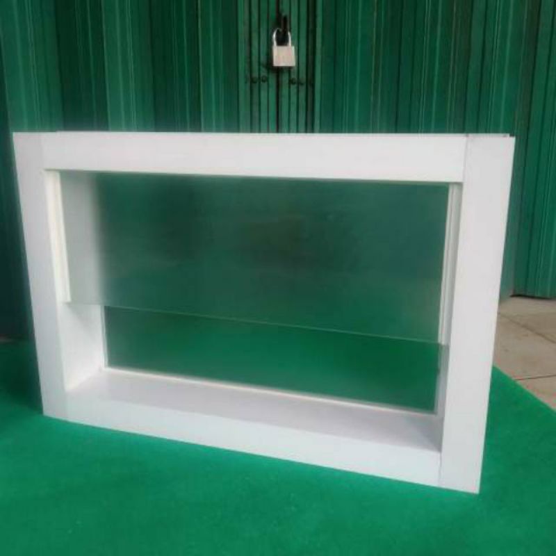 Jual 40 x 60 Bouvenlis kaca ZigZag depan belakang (alumunium putih ...