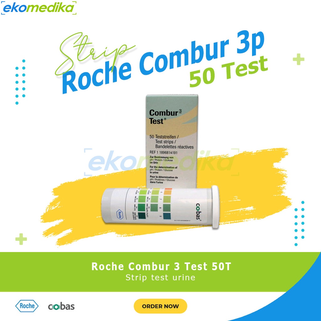 Jual Combur 3P - Roche Combur Test Urine strip 3 parameter ED. 05/2026 ...
