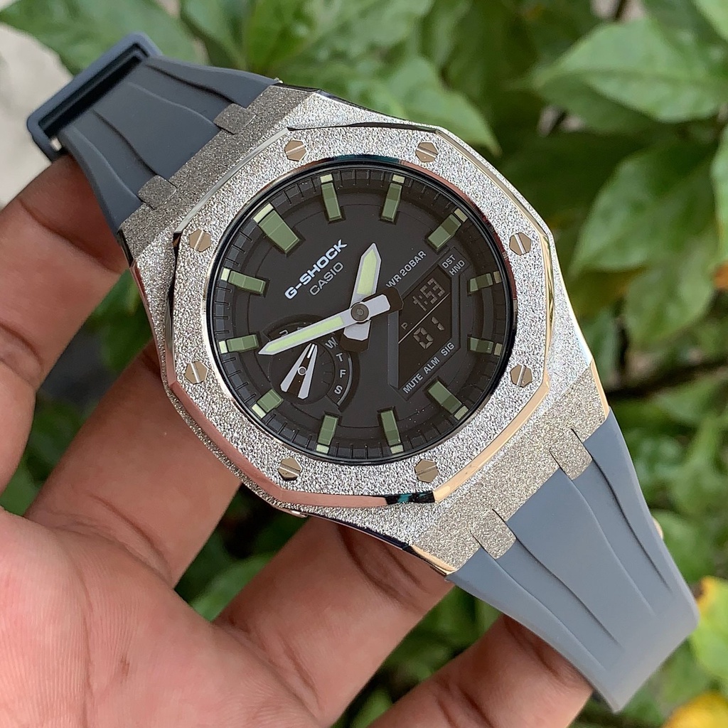 Jual Casioak Gshock GA 2100 SU-3ADR Diamond Silver Rubber Grey 44mm ...