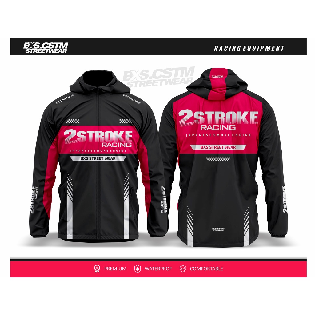 Jual JAKET 2STROKE RACING JACKET WATERPROOF TASLAN PARASUT ORIGINAL BXS CUSTOM | Shopee Indonesia