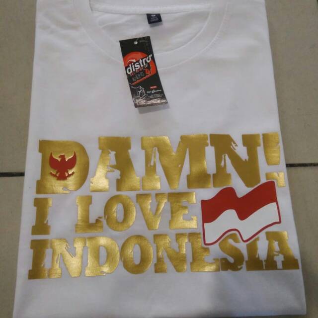 Jual DAMN I LOVE INDONESIA Kaos DAMN I LOVE INDONESIA putih lengan ...