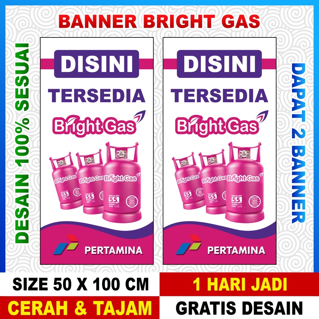 Jual BANNER LPG ELPIJI PINK BRIGHTGAS PAKET 2 BANNER | Shopee Indonesia