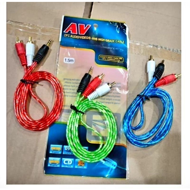 Jual Kabel AV TRANSFARAN Audio 2 in 1 1,5M Transfaran hp ke speaker/salon | Shopee Indonesia