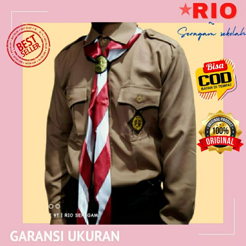 Jual Baju pramuka guru/pembina laki laki rafilo gabardin lengan panjang ...
