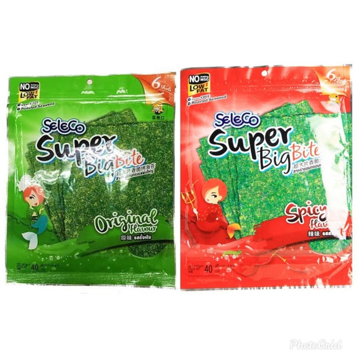 Jual Seleco Seaweed NO MSG LOW FAT GLUTEN FREE Seaweed Super Bites ...