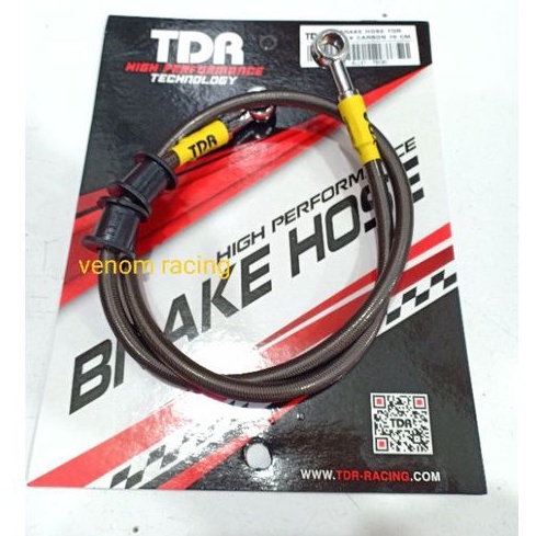 Jual selang rem tdr racing 76 cm black carbon universal depan/ selang ...