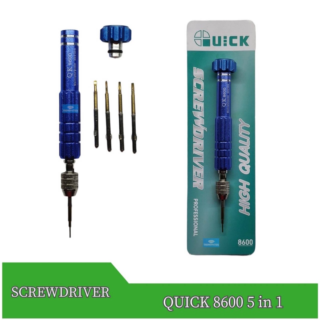 Jual Screwdriver / Obeng Set QUICK 8600 5 in 1 Original | Shopee Indonesia