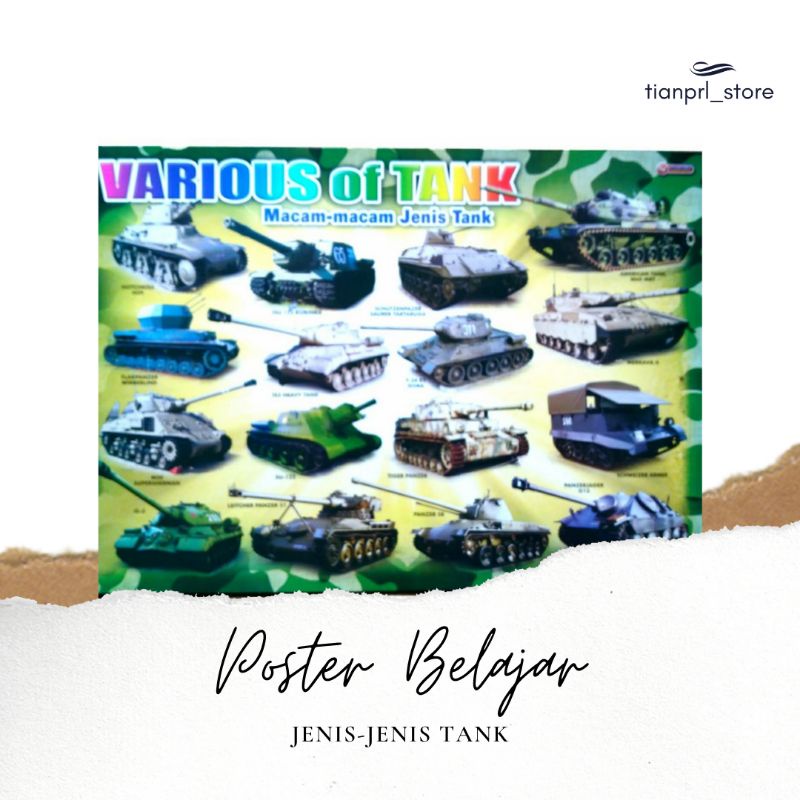 Jual POSTER BELAJAR JENIS-JENIS TANK | Shopee Indonesia