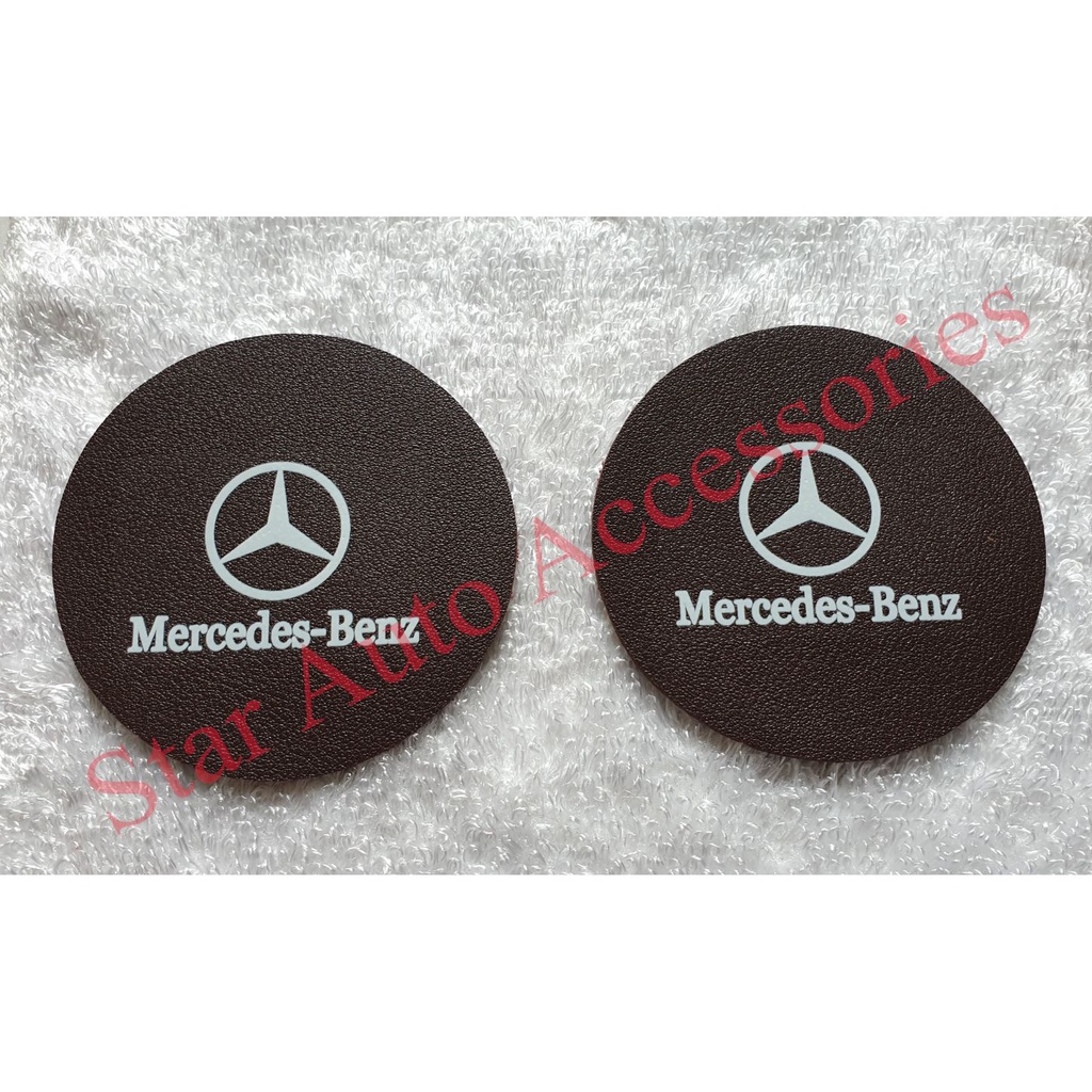 Jual Cup Holder Coaster Kulit Mercedes Benz Universal Coklat | Shopee ...