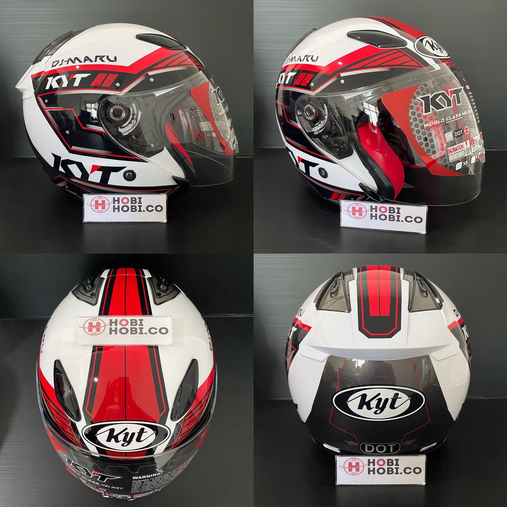 Jual HELM HALF FACE KYT DJ MARU KYT MOTIF #9 WHITE RED HELM HALFFACE KYT DJMARU MOTIF ORIGINAL ...