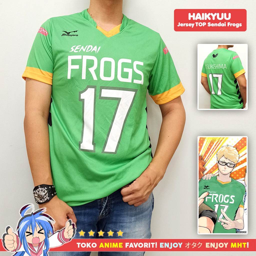 Jual Kostum Anime Cosplay Haikyuu Kaos Atasan Jersey Sendai Frogs ...