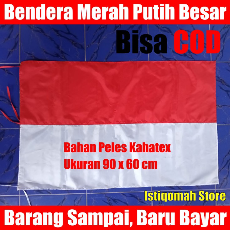 Jual BENDERA MERAH PUTIH Ukuran 90 x 60 cm - Bendera Indonesia - Bendera Agustusan Bahan Peles ...