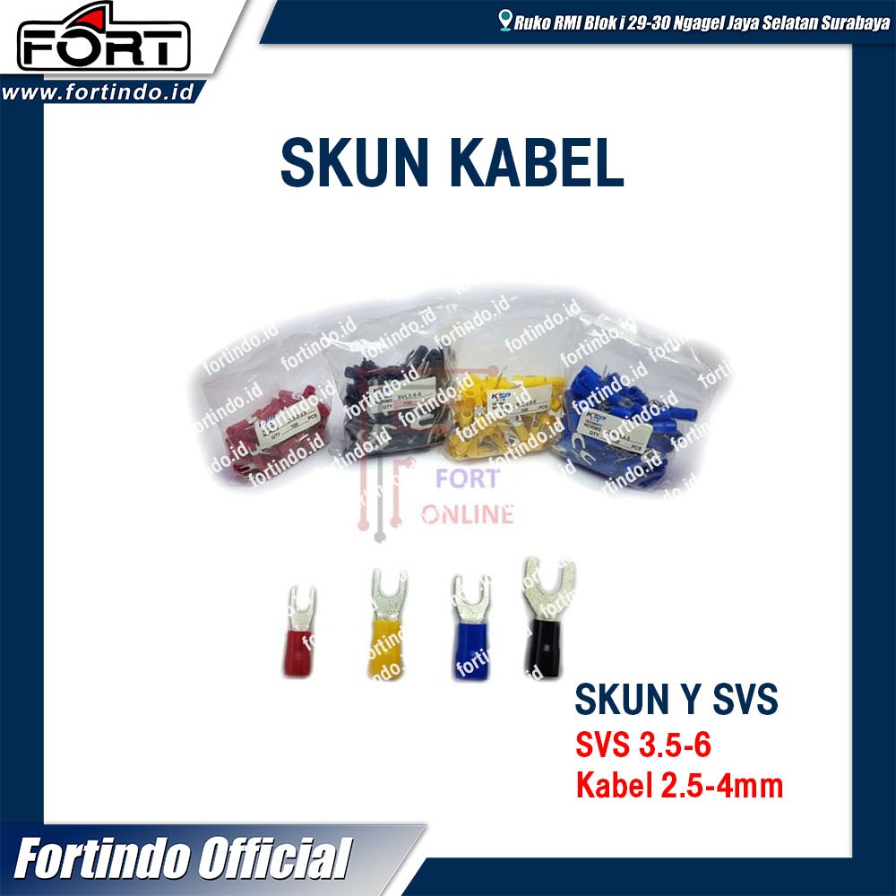 Jual Skun Y SVL 3.5 - 6 Garpu Insulated Dengan Isolasi KSP MERK FORT SURABAYA | Shopee Indonesia