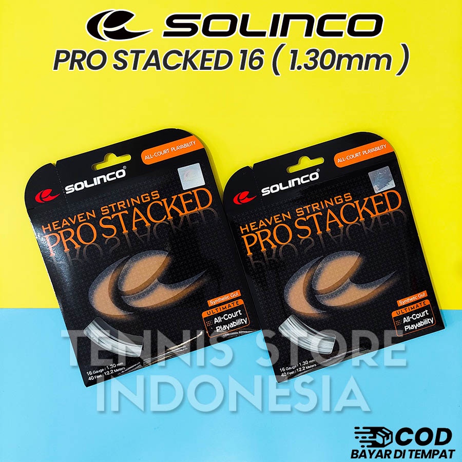Jual Senar Tenis Solinco Pro Stacked Synthetic Gut 1.30/16 Original ...