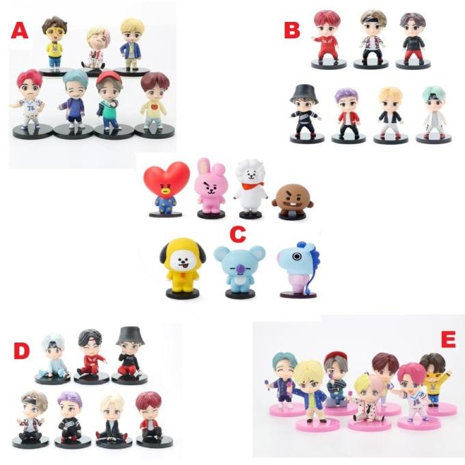 Jual Action Figure BTS Army KWS SET 7 pcs ALL MEMBER V Jimin SUGA Jin ...