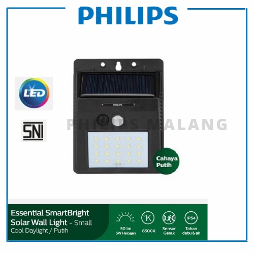Jual Philips BWS010 50lm Essential SmartBright Solar Wall Light Small | Shopee Indonesia