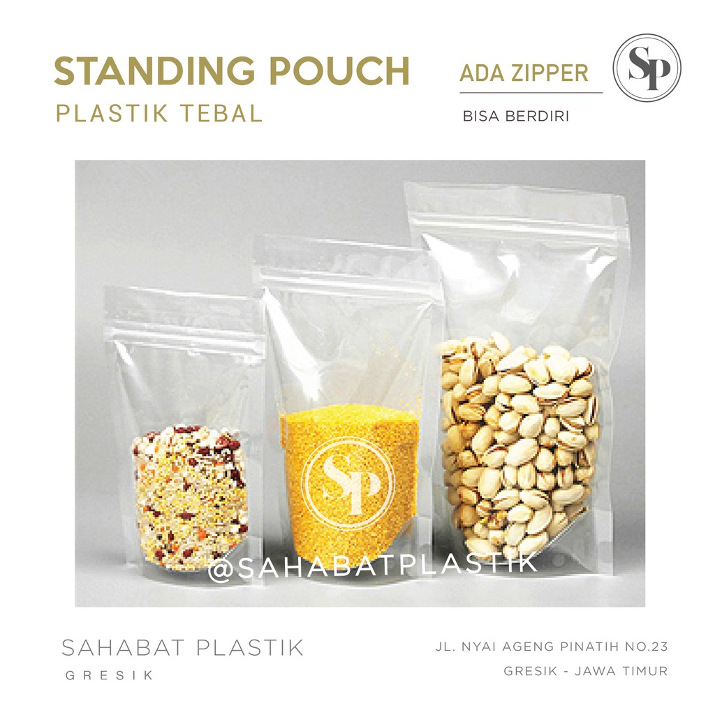 Jual 50PCS STANDING POUCH PLASTIK BENING (Kemasan Makanan Food ...