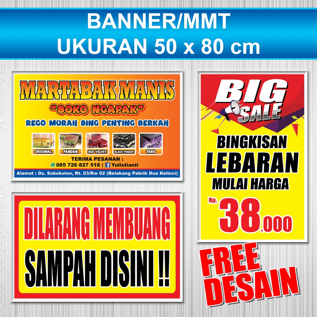 Jual CETAK BANNER MMT BACKDROP UKURAN 50x80 cm WARUNG MAKAN BARBERSHOP TOKO SKIN CARE DILARANG ...