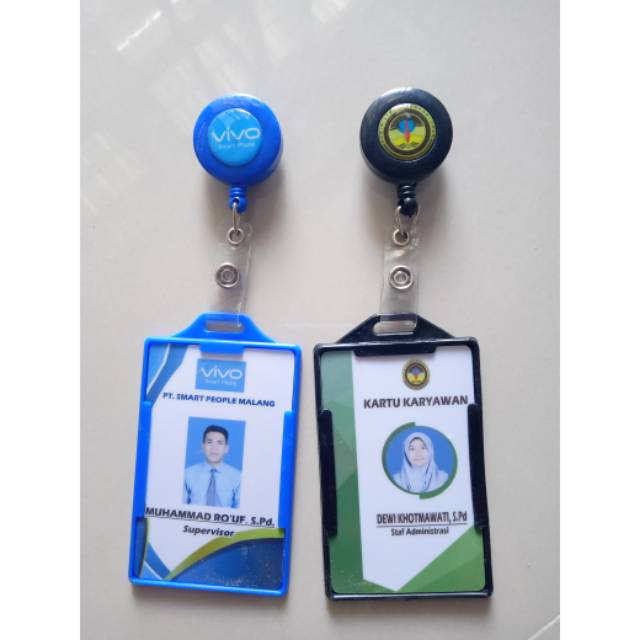 Jual ID Card Full Set (ID Card PVC, Holder, Yoyo, Logo Resin Timbul ...