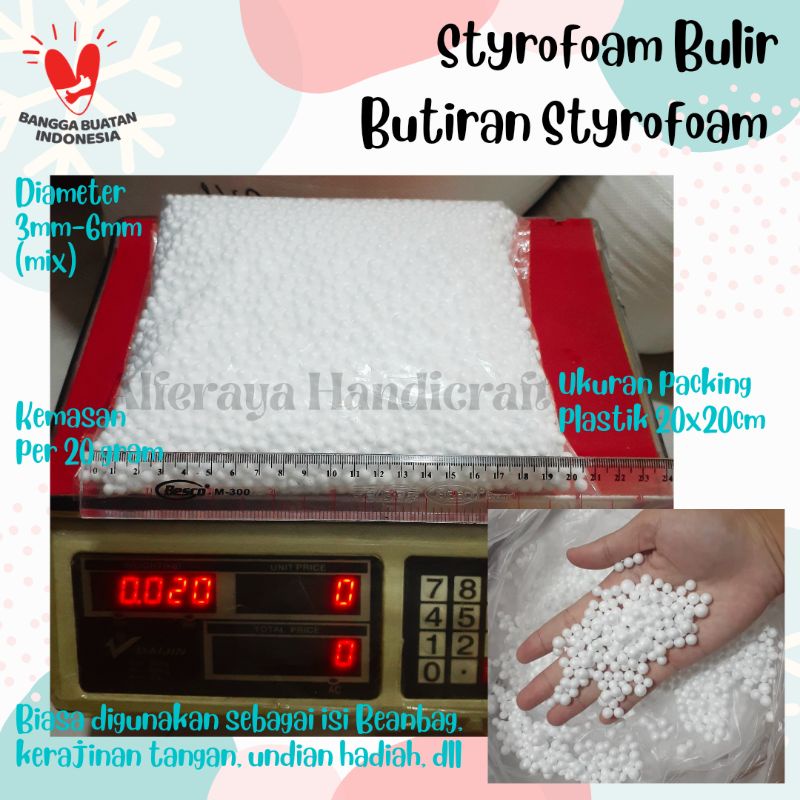 Jual Styrofoam Butiran • Styrofoam Bulir • Bola Salju Gabus kecil 3-6mm ...