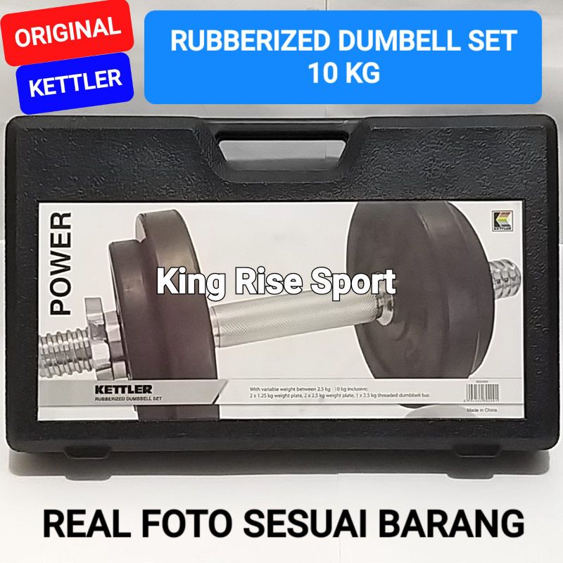 Jual KETTLER Rubberized Dumbell Set / Dumble Barbel Karet Set 10 Kg ...