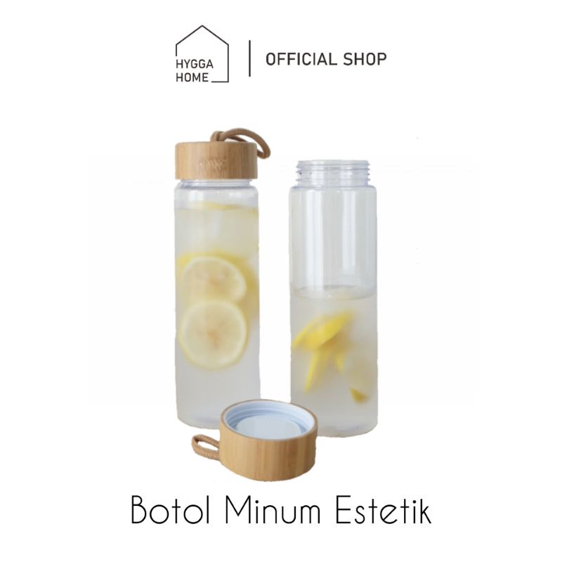 Jual Hygga Home Botol Minum Estetik Tutup Bambu/ Aesthetic water bottle ...