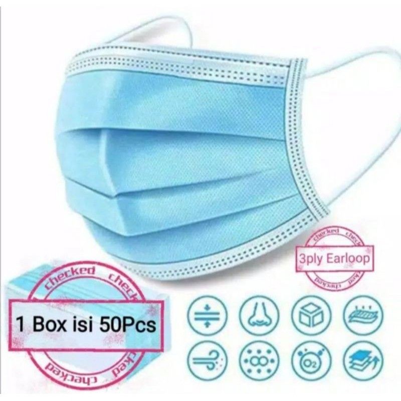 Jual MASKER NON HIJAB 3PLY// MASKER MEDIS 50 PCS// PUSATGROSIRSOLO ...