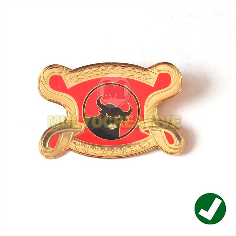Jual Emblem Logo Banteng Emblem Logo PDIP Emblem Topi Bahan Kuningan ...