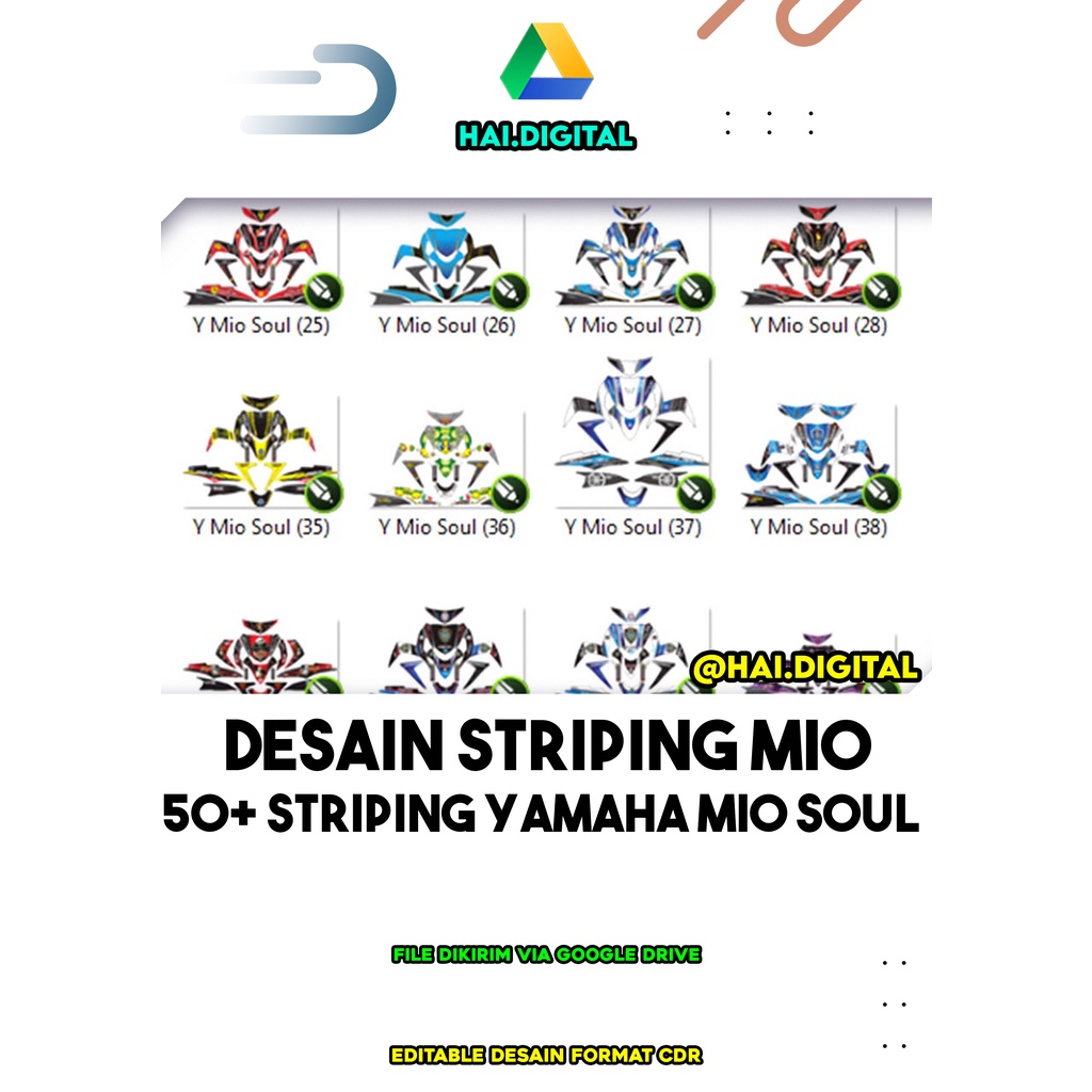 Jual 50+ Striping Yamaha Mio Soul Editable Desain Format CDR | Shopee ...