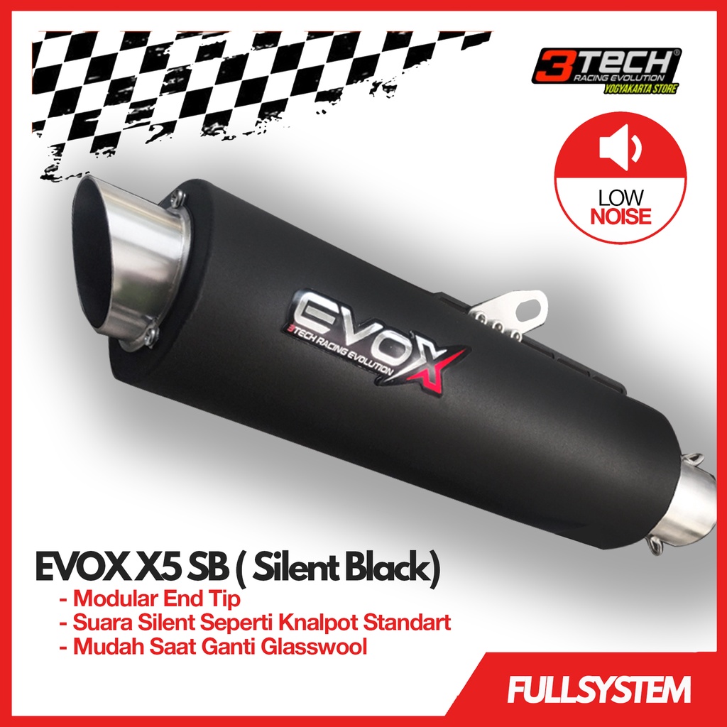 Jual Knalpot 3Tech EVOX X5 Silent 150 cc - 160 cc Fullsystem & Silencer ...