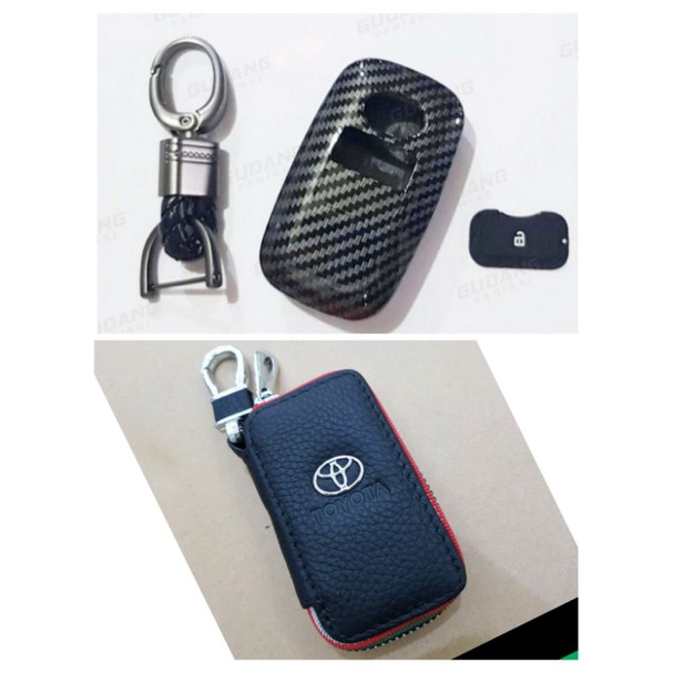 Jual Casing remot smartkey carbon+dompet stnk toyota Raize/avanza/veloz ...