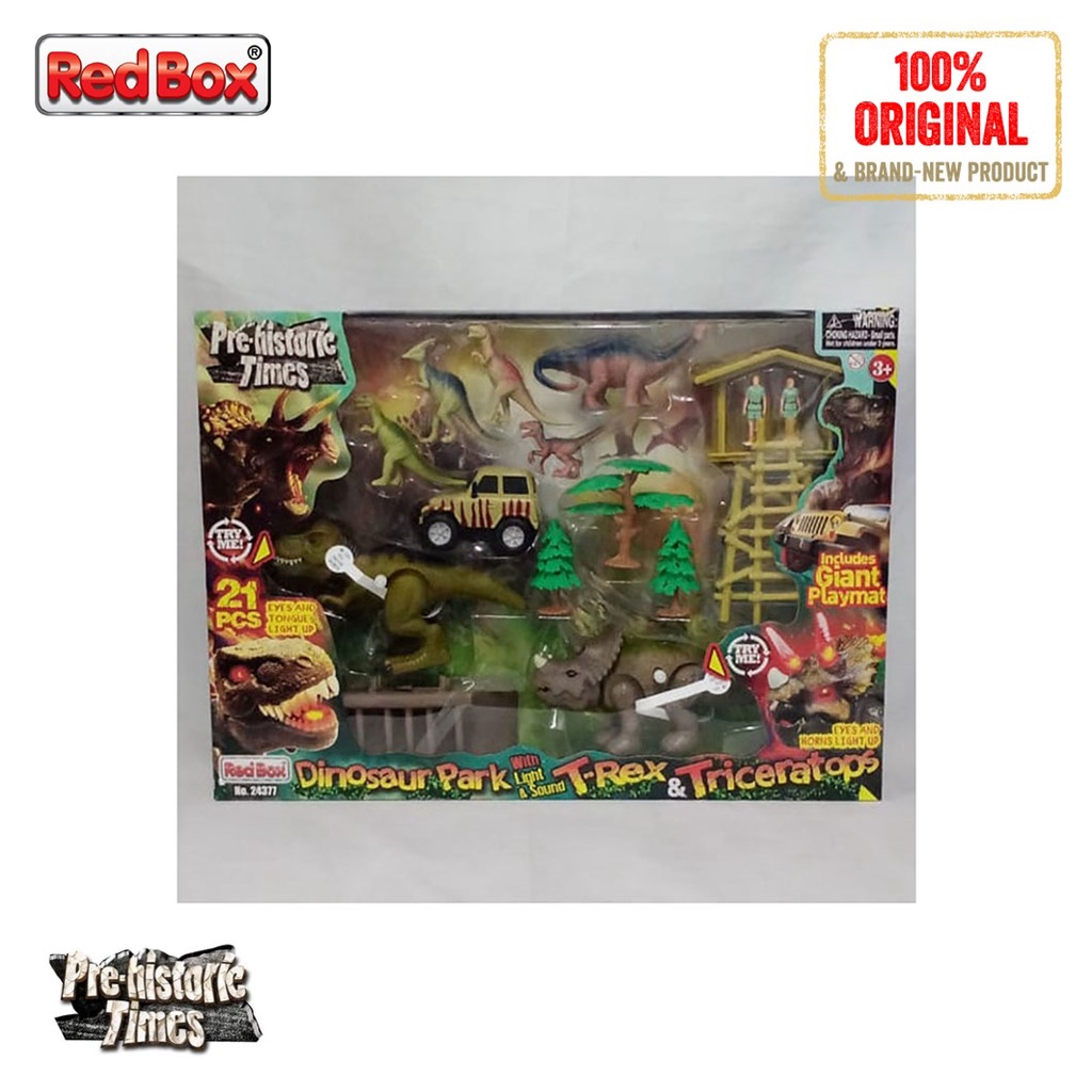 Jual Red Box Toys Pre-Historic Times T-Rex & Triceratops Dinosaur Park ...