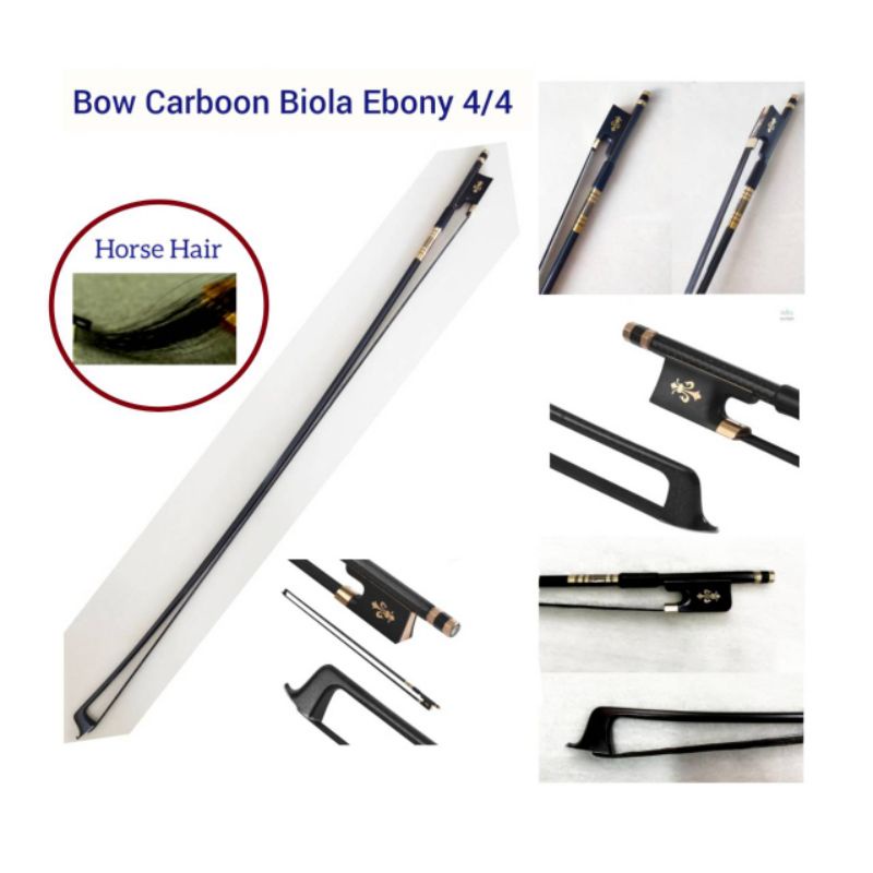 Jual Bow Biola Violin Carbon Fiber Karbon Ebony 4/4 Horse Hair Black ...
