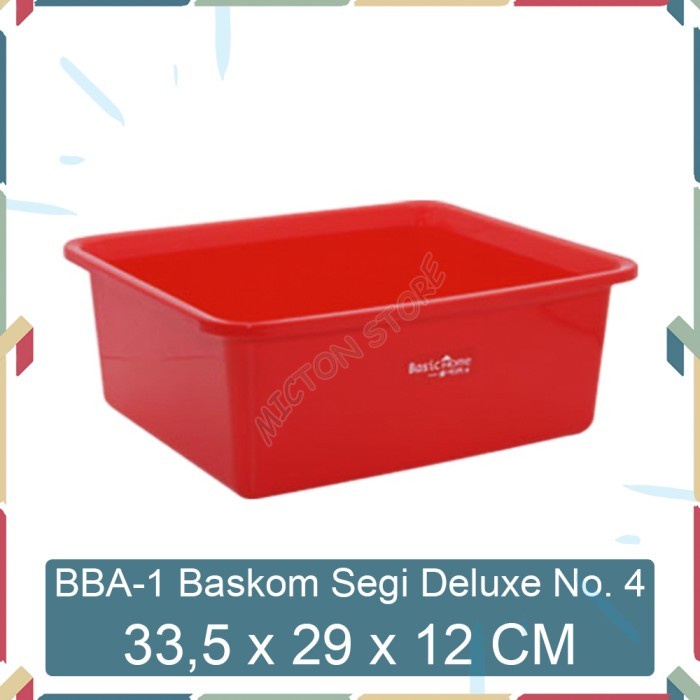 Jual MICTON Lion Star Basic Home BBA-1 Baskom Segi Deluxe No. 4 Plastik 3 | Shopee Indonesia