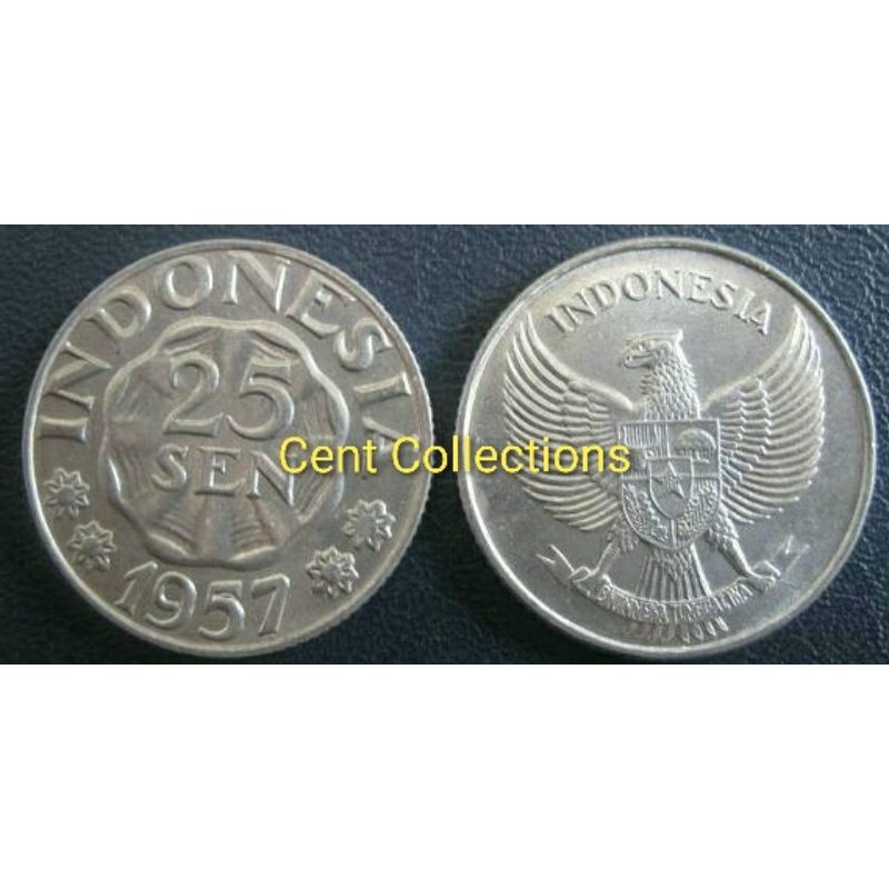 Jual KOIN 25 SEN TAHUN 1957 GARUDA PANCASILA - 1 KEPING . 1 BIJI ...
