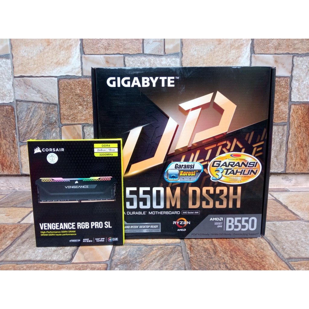 Jual GIGABYTE B550M DS3H - CORSAIR VENGEANCE RGB PRO SL 16GB 3200MHz ...